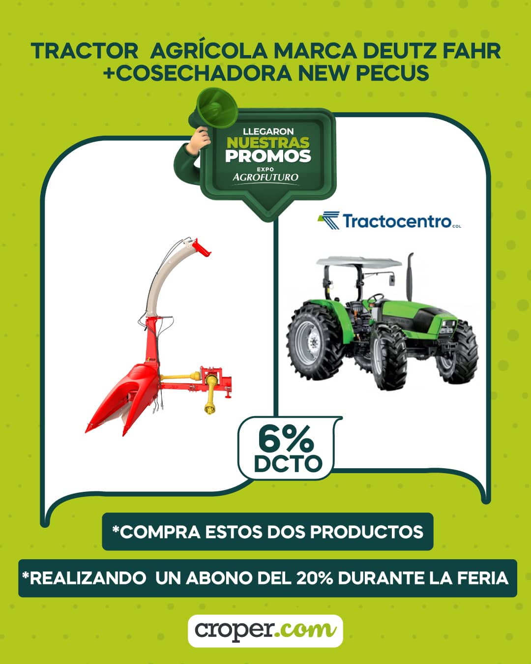 Combo Tractor Agrícola Marca Deutz Fahr - Modelo AGROLUX 410 ...