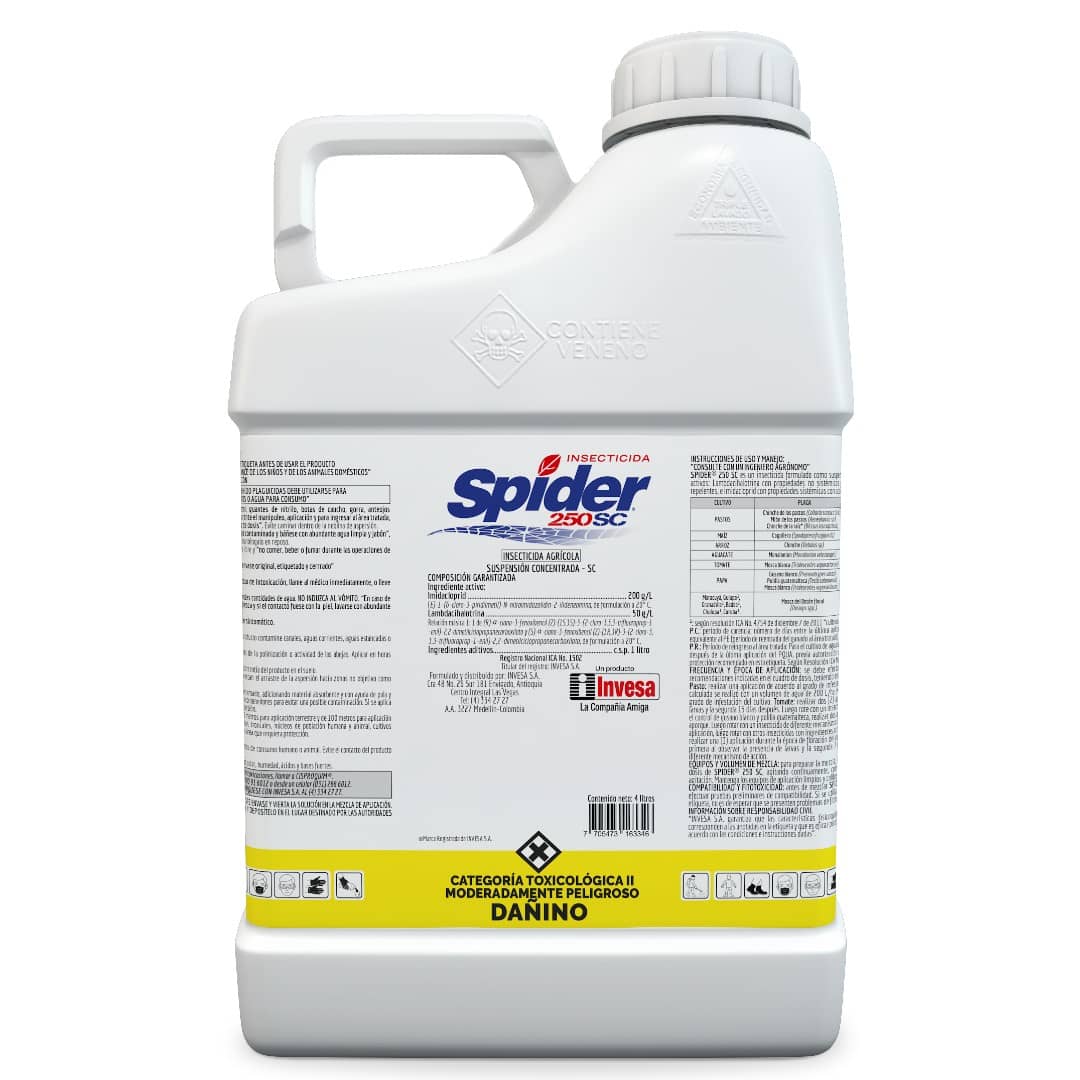 Insecticida Spider 250 SC 4L – Control Eficaz de Plagas en Cultivos ...