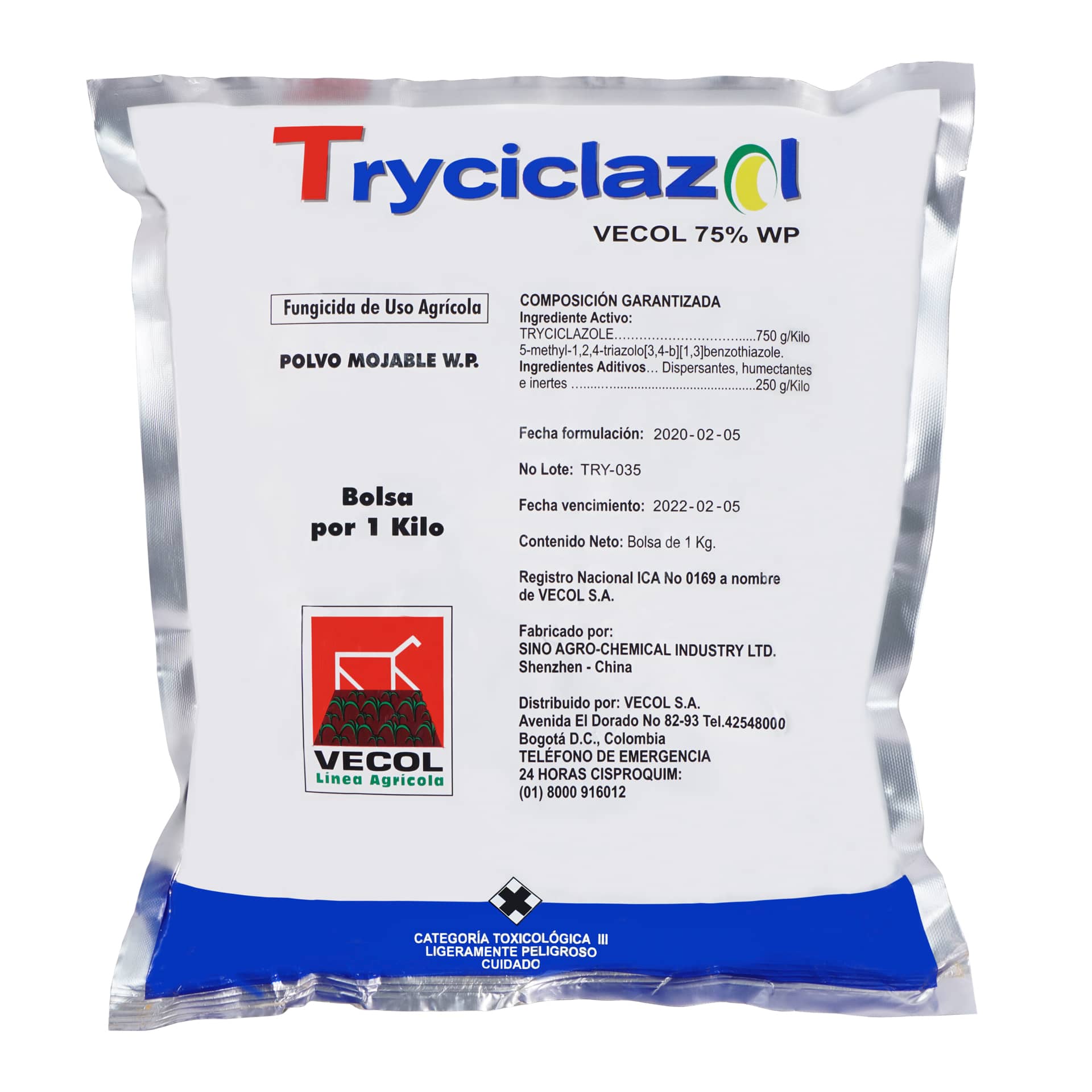 Fungicida - Tryciclazol Vecol 75% WP x 1 Kg | Croper