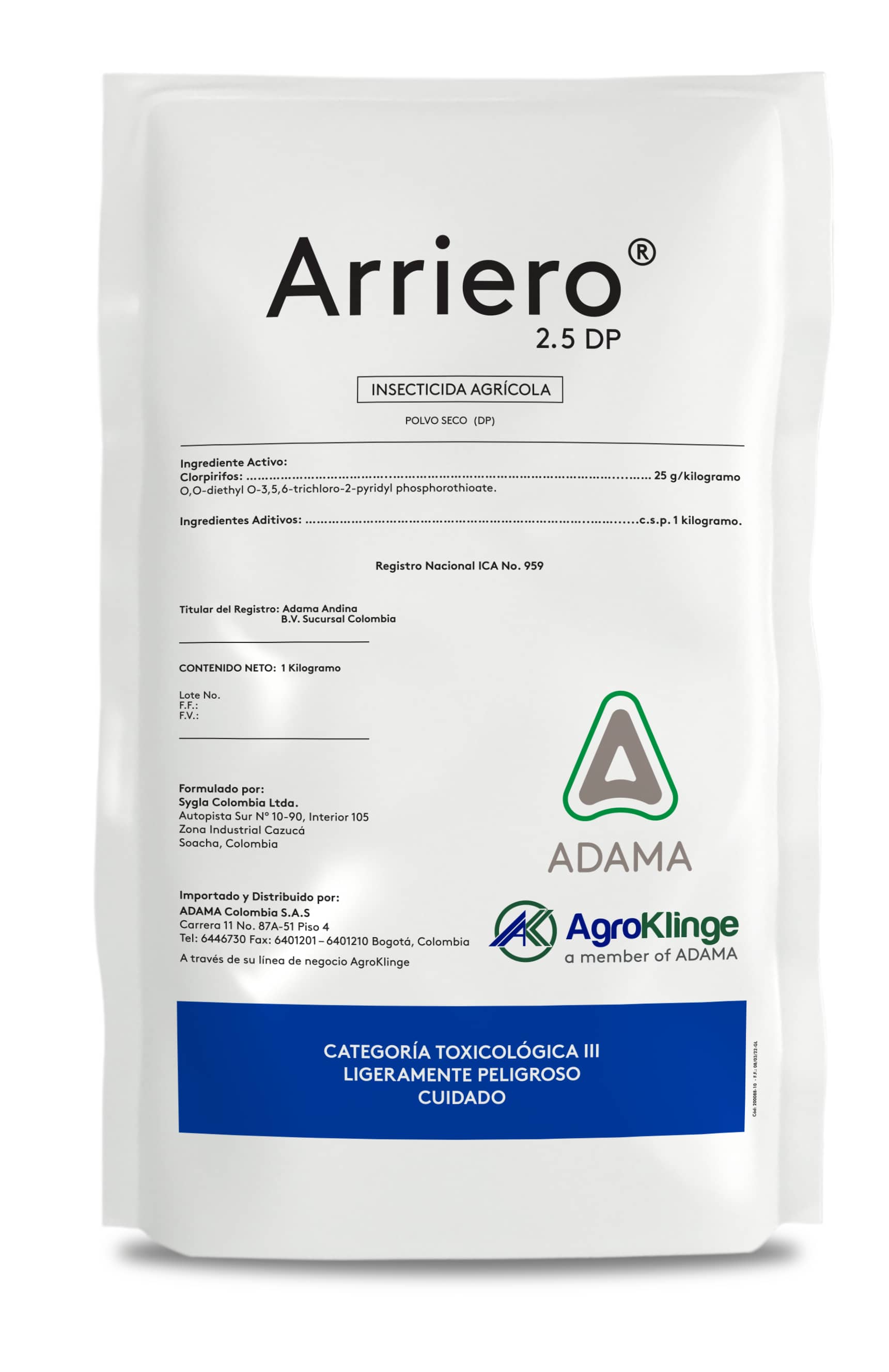 Insecticida Arriero 2,5 DP x 1 Kg - Adama | Croper