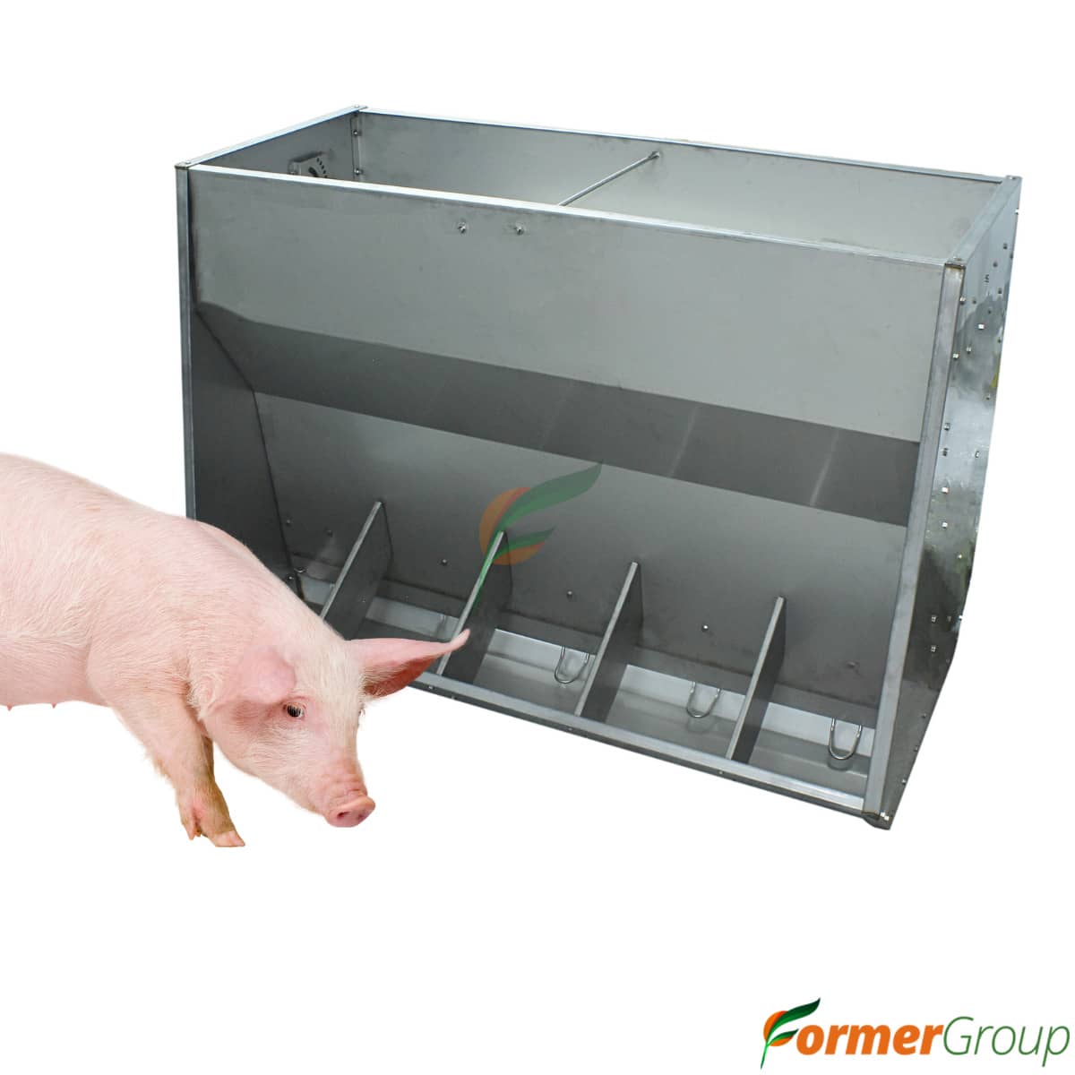 Comedero Automático Acero 5 Espacios para Cerdos | Alta Capacidad | Croper