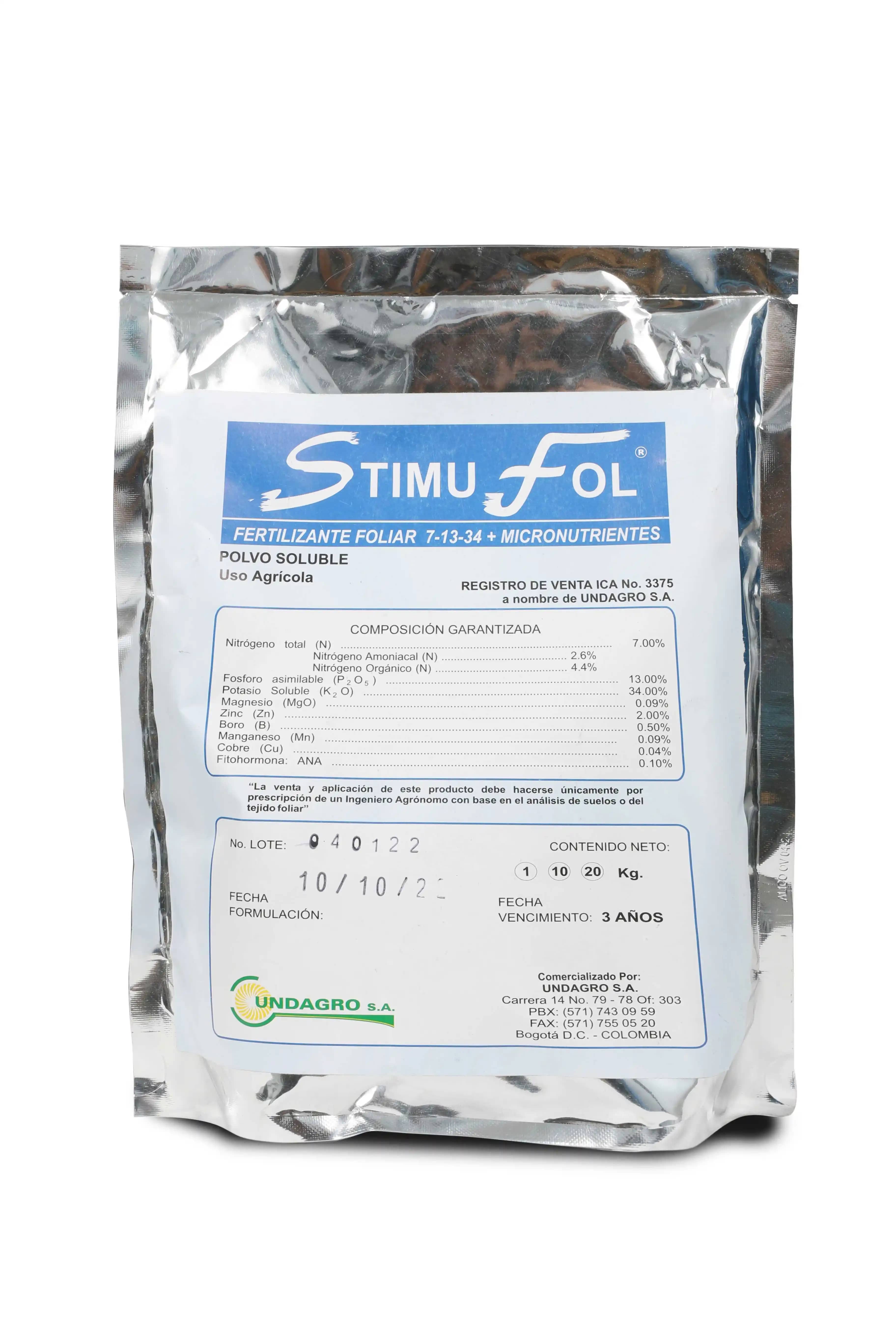 Fertilizante Hidrosoluble Stimufol 7-13-34 x 1 Kg | Croper